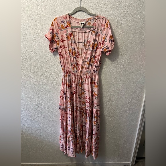 Jaase | Dresses | Jaase Handshaped In The Shed Pink Maxi Dress | Poshmark